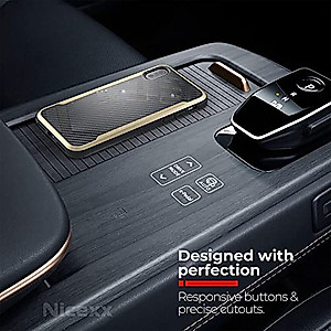 Nicexx Designed for iPhone Xs Max Case with Carbon Fiber Pattern, 12ft. Drop Tested, Wireless Charging Compatible - Gold