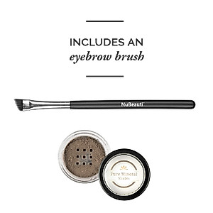 Natural Eyebrow Powder Eyebrow Kit – Mica Brow Powder Eyebrow Makeup Kit with Professional Angled Eyebrow Brush – 10 Natural Shades – No Parabens or Chemicals – Eyebrow Shaper Kit by NuBeauti