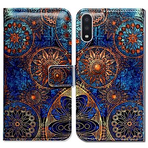 Bcov Case for Galaxy A01, Gorgeous Colours Circle Mandala Leather Flip Case Wallet Cover with Card Slot Holder Kickstand for Samsung Galaxy A01