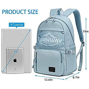 TurnWay Waterproof Lightweight 16” Laptop Backpack/Daypack for Travel, College, Sport, Men and Women