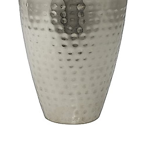 Deco 79 Contemporary Metal Abstract Decorative Jars, 7" x 7" x 16", Silver