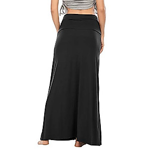 American Trends Womens Maxi Skirts Long Skirt for Women High Waist Maxi Dresses Black Medium