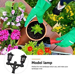 DOITOOL 8pcs Mini Street Post LED Outdoor Garden Lamp Miniature Spotlight Street Lights Model Light for Micro Landscape Fairy Garden Dollhouse Accessories (Random Style)
