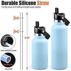 ShunDee Straw Lid for Hydro Flask Standard Mouth Bottle & Simple Modern Ascent with Straws and Brushes,Sports Straw Cap Flip Top Lid (1 Pack) (Patented)