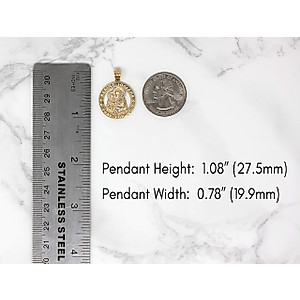CaliRoseJewelry 10k Saint Joseph Pray for Us Round Charm Pendant in Yellow Gold