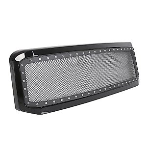 LAFORMO Rivet Mesh Front Bumper Grille w/Shell Compatible with 2005 2006 2007 Ford F250 F350 Super Duty