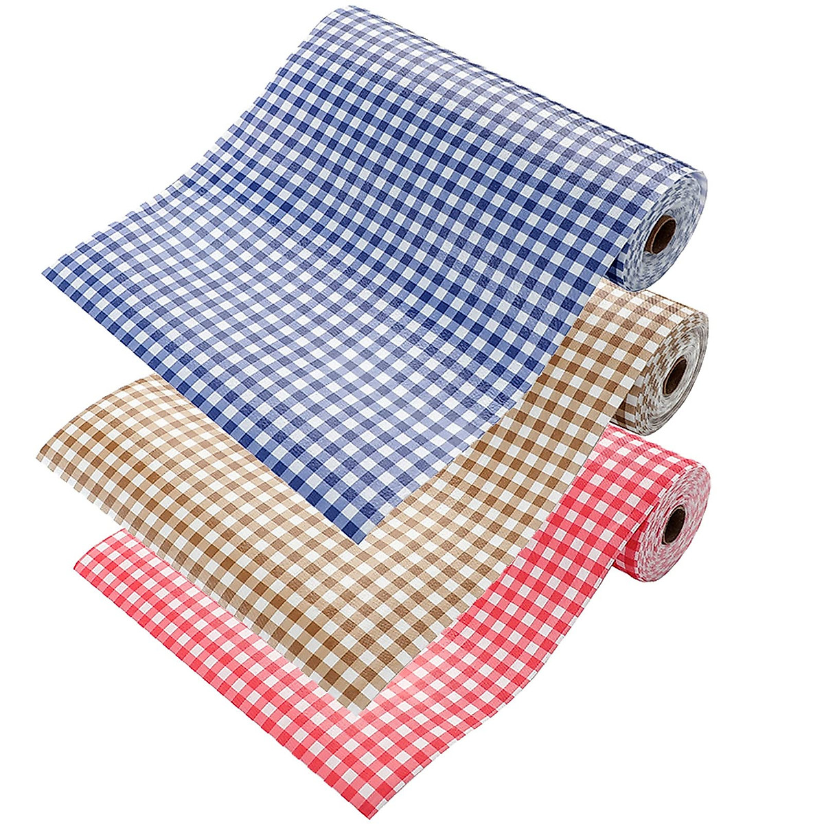 Drawer Liner, 3 Rolls 11.8in x 29.4ft Shelf Liner Cabinet Liner, Waterproof Greaseproof PE Plaid Kitchen Cabinet Liners for Shelves, Non Adhesive Shelf Liners Cut to Fit