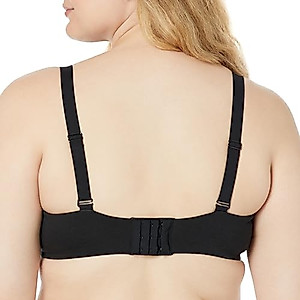 Amazon Essentials Women's Demi Cup Cotton Bra, Pack of 2, Black/White, 36D