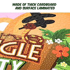 Sumind Jungle Animal Theme Party Supplies Woodland Animal Cutouts Banner Jungle Party Decorations Welcome Jungle Party Door Signs for Baby Shower Family Reunion School Party Decorations