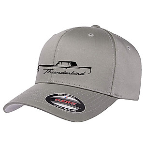 1958 1959 1960 Ford Thunderbird Hardtop Outline Design Flexfit 6277 Athletic Baseball Fitted Hat Cap Grey L/XL