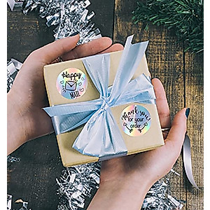 BingXin Rainbow Holo Thank You Stickers-500 Pieces 1.5inch Rainbow Thank You Label Stickers-Thank You for Supporting My Small Business Stickers for Business Shop Wrapping Supplies, Blue,rainbow
