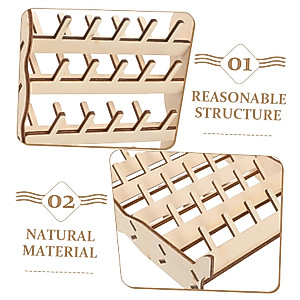 GRADENEVE Spool Stand Desktop Thread Holder Sewing Thread Holder Spool Organizer Thread Spool Holder Storage Stand for Spool Embroidery Thread Storage Sewing Thread Rack Knitting Tool Wooden