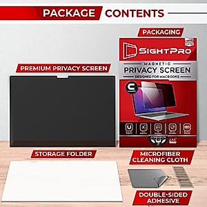 SightPro Magnetic Privacy Screen for MacBook Pro 13 Inch (2016, 2017, 2018, 2019, 2020, 2021, 2022, M1, M2) Laptop Privacy Filter and Anti-Glare Protector