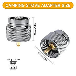 SAN LIKE Camping Stove Adapter 0.2lb Propane Adapter Small Tank Input and Lindal Valve EN417 Output Gas Adapter Converter Outdoor Cylinder LPG Canister Convert