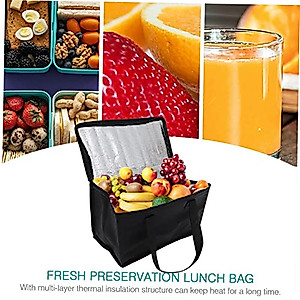 UPKOCH Camping Insulated Bag 4pcs Insulation Cold Food Insulated Portable Insulation Thermal Insulation Non-woven Fabric Drinks Black Aluminum Delivery Storage