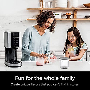 AZLESLOG 16 oz. Containers | Extra Replacement Pints and Lids - Compatible with NC300, NC301,CN305A, NC299AM Series Ice Cream Makers, Airtight and Dishwasher Safe (Green+Grey-2 Pack)