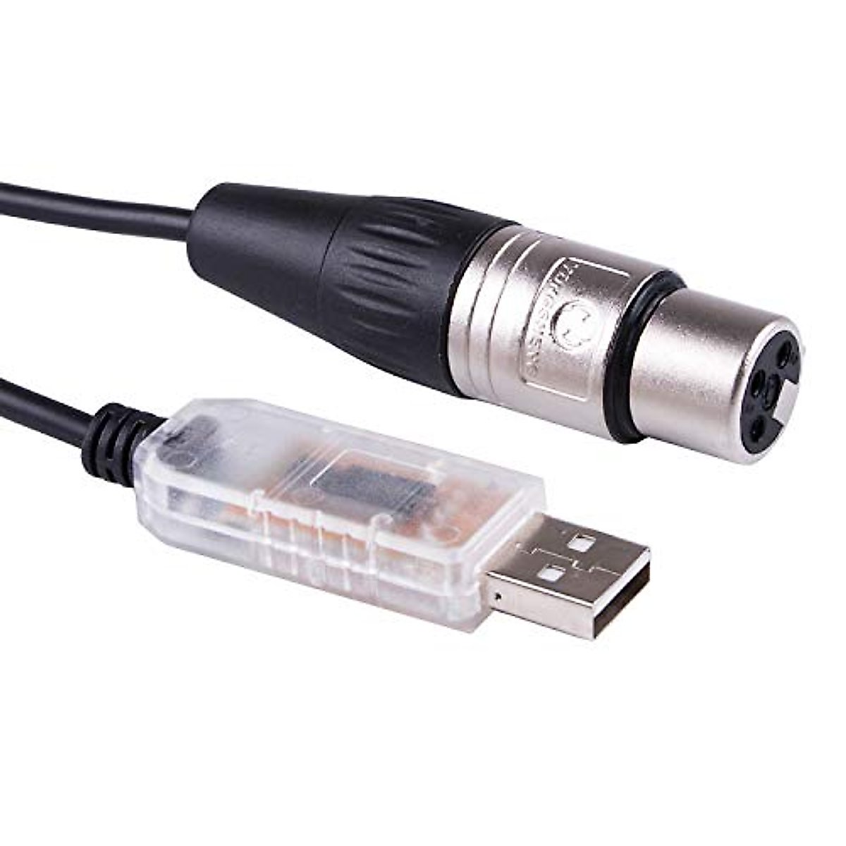 USB to DMX 512 3PIN XLR Interface Adapter Computer PC Stage Lighting Controller Dimmer USB to DMX Freestyle Software RS485 Serial Converter Cable (Length:6ft)