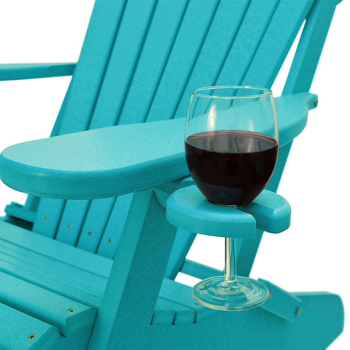 ECCB Outdoor Outer Banks Deluxe Oversized Poly Lumber Folding Adirondack Chair (Aruba Blue)