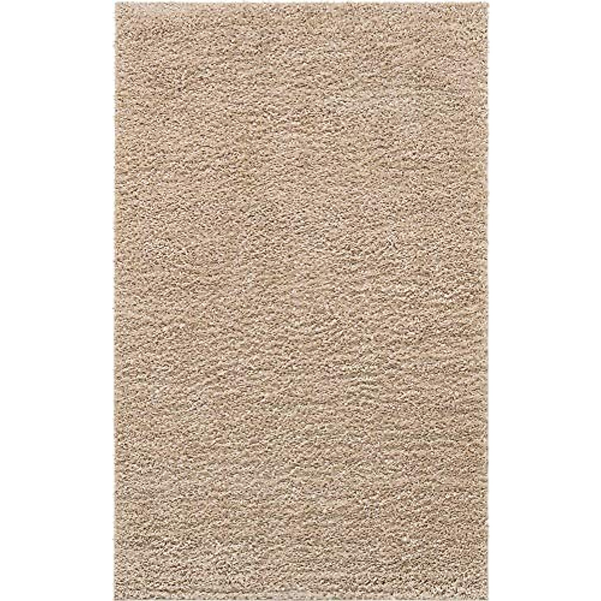 Unique Loom Davos Shag Collection Modern Luxuriously Soft & Cozy Shag Area Rug (5' 0 x 8' 0 Rectangular, Linen)