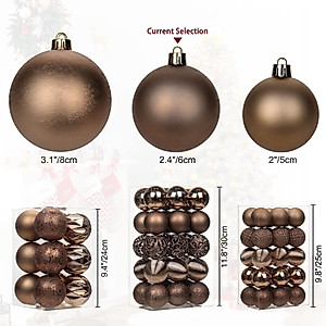 30PCS 2.36" Christmas Ball Ornaments Shatterproof Brown Christmas Tree Decorations Xmas Tree Balls Halloween Ornaments Décor