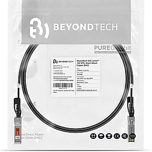 10G SFP+ Direct Attach Cable - 30 AWG Twinax LSZH / 2 Meters (2m / 6.5ft) - Beyondtech 10Gb Gigabit Ethernet Switch Network SFP DAC Cable Series