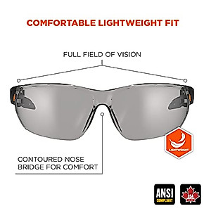 Ergodyne - 59283 Skullerz VALI Frameless Safety Glasses, Lightweight, Anti Fog Indoor/Outdoor Lens Matte Black