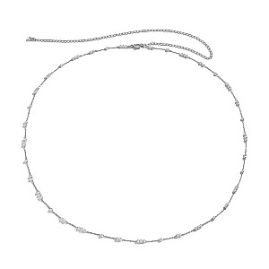 Asphire Bohemian Pearl Waist Chain Tiny Dainty Satellite Seed Beads Body Chain Boho Summer Beach Jewelry Sexy Belly Dance Accessories for Women Teens Girls (Silver)