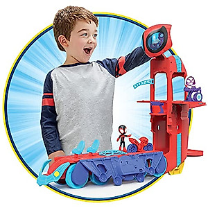 Marvel Spidey and His Amazing Friends Spider Crawl-R 2-in-1 Headquarters Playset, Preschool Toy with 2 Modes, Lights, Sounds, 3 Years and Up, 2 Feet Tall