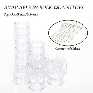 ZEJIA Sample Containers, Tiny Sample Jars with Lids, 5 Gram Cosmetic Containers with lids, Clear Lip Balm Containers (50 Pieces)