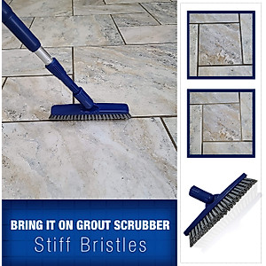 Bring It On Cleaner 32 Ounce Plus Unique Grout Scrubber Power Brush | Scrub Away Dirt and Grime From Tile and Grout With Ease