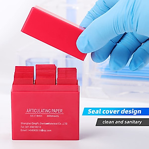 Dental Articulating Paper 300 PCS, Plastic Dispenser Blue 100 Micron Bite Articulating Paper & Film Doubled Side - 55 x 18 x 0.1mm - 12 Months Warranty