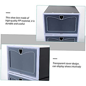 Holibanna 6pcs Boxes Sneakers Storage Box Clear Plastic Containers Clear Container Plastic Storage Containers for Clothes Clear Shoe Organizer Shoe Box Organizer Drop Front Shoe Box Black Pp