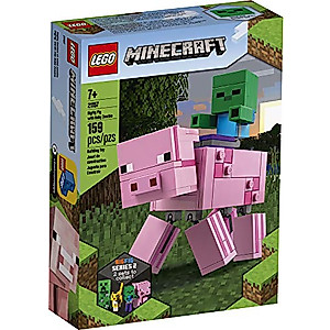 LEGO Minecraft Pig BigFig and Baby Zombie Character 21157 Cool Buildable Play-and-Display Toy Animal Figure for Kids, New 2020 (159 Pieces)