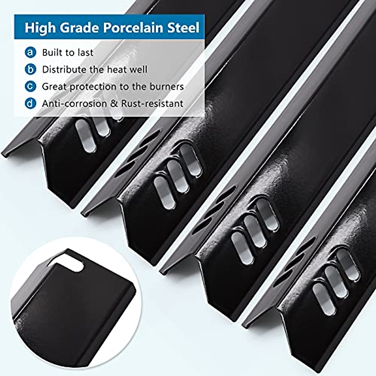 Criditpid Porcelain Grill Heat Shields Replacment for Dyna-Glo DGF510SBP, DGF493BNP, Barbeque Grill Heat Plates for Backyard Grill Replacement Parts BY15-101-001-02, BY13-101-001-13, GBC1460W