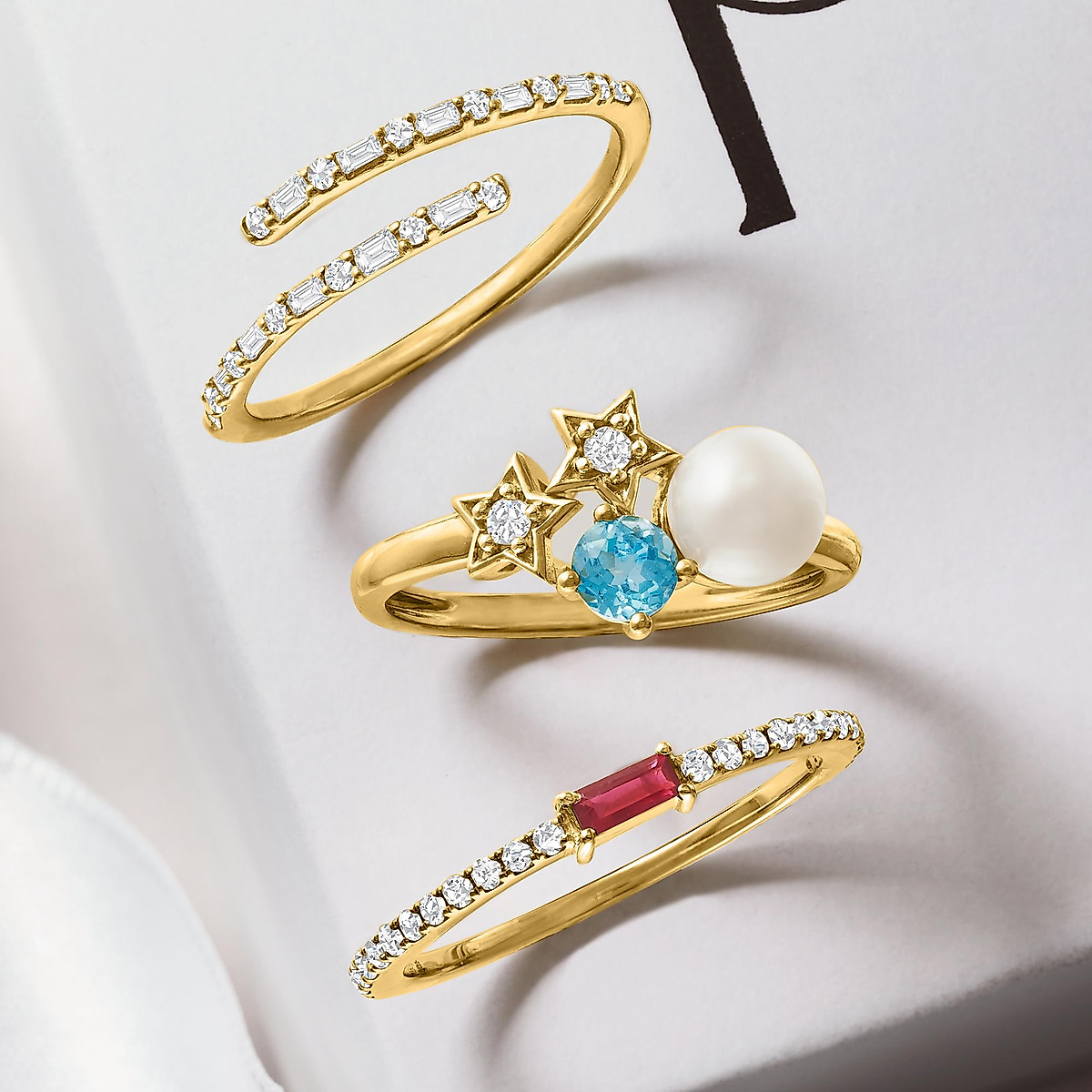 RS Pure by Ross-Simons 0.23 ct. t.w. Diamond Bypass Ring in 14kt Yellow Gold. Size 8