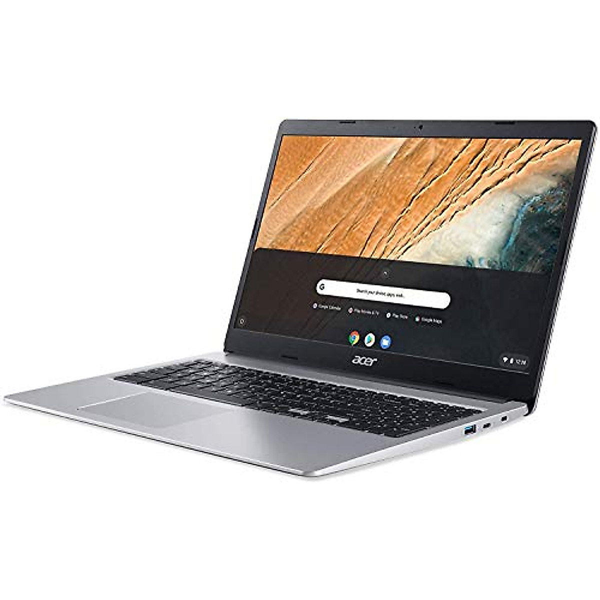 Acer Chromebook 315 15.6" HD Intel N4000 4GB RAM 32GB eMMC Webcam BT Chrome OS + Protective Sleeve, Silver (NX.HKBAA.002)