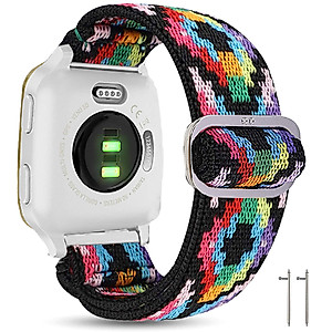 Lamshaw ID206 Band, Stretch Elastics Adjustable Strap Compatible for LETSCOM ID206 1.69" Smartwatch/YAMAY 1.69 Inch ID206 Smartwatch/Dirrelo ID206 smartwatch (Aztec Style Colorful)