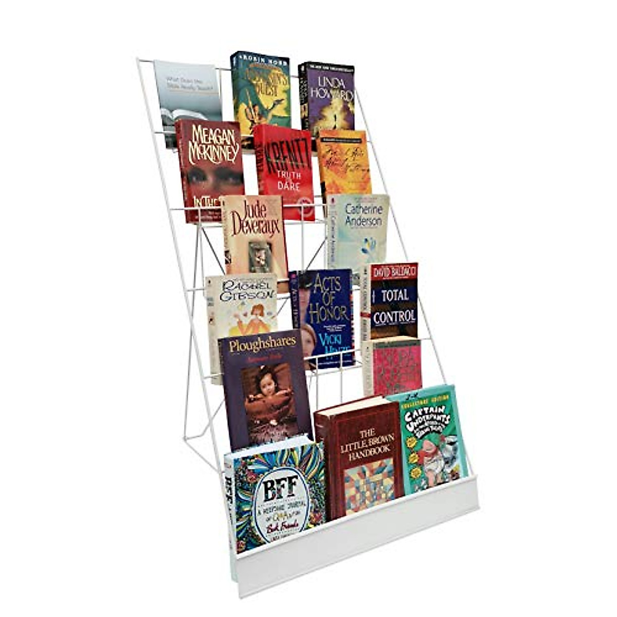 FixtureDisplays® 6-Tier White 18" Wide Wire Tabletop Display Rack Greeting Card Rack Book CD DVD Stand Tile Sample Literature Countertop Showcase 119352-WHT