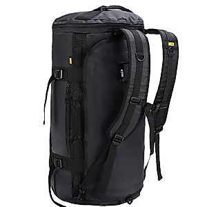 MIER Large Duffel Backpack Sports Gym Bag with Shoe Compartment, Heavy Duty and Water Resistant, Black, 60L