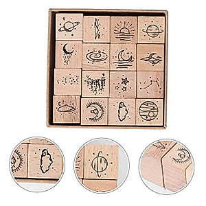 Wooden Scrapbook 16pcs Seal Mini Accessories Bathtub Star Stamp Vintage Wooden Stamps Diary Ink Wooden Scrapbook Wooden Stamper Creative Seal DIY Craft Tool Old Fashioned