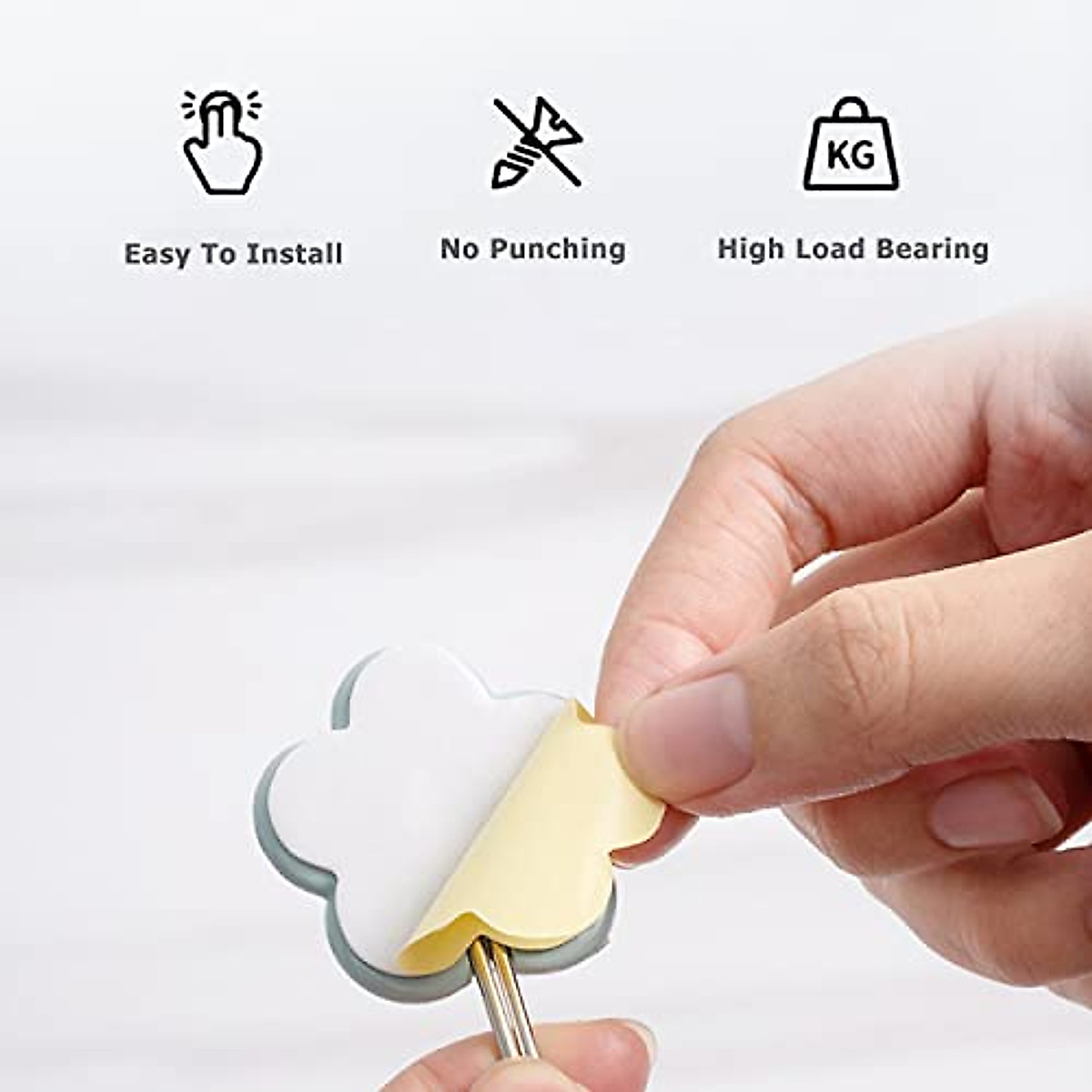 Ristpal [5 Pack] Cute Floret Utility Hooks Heavy Duty Up to 5 Pounds, Waterproof and Oil Proof. Hanging Key. Stick On Wall Kitchen Bathroom Ceiling Or Office Windows Hangers-Green