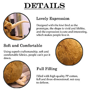 zhidiloveyou Kiwi Bird Stuffed Animal Kawaii Plush Cute Toy for Kids Adults (7.87", Brown)