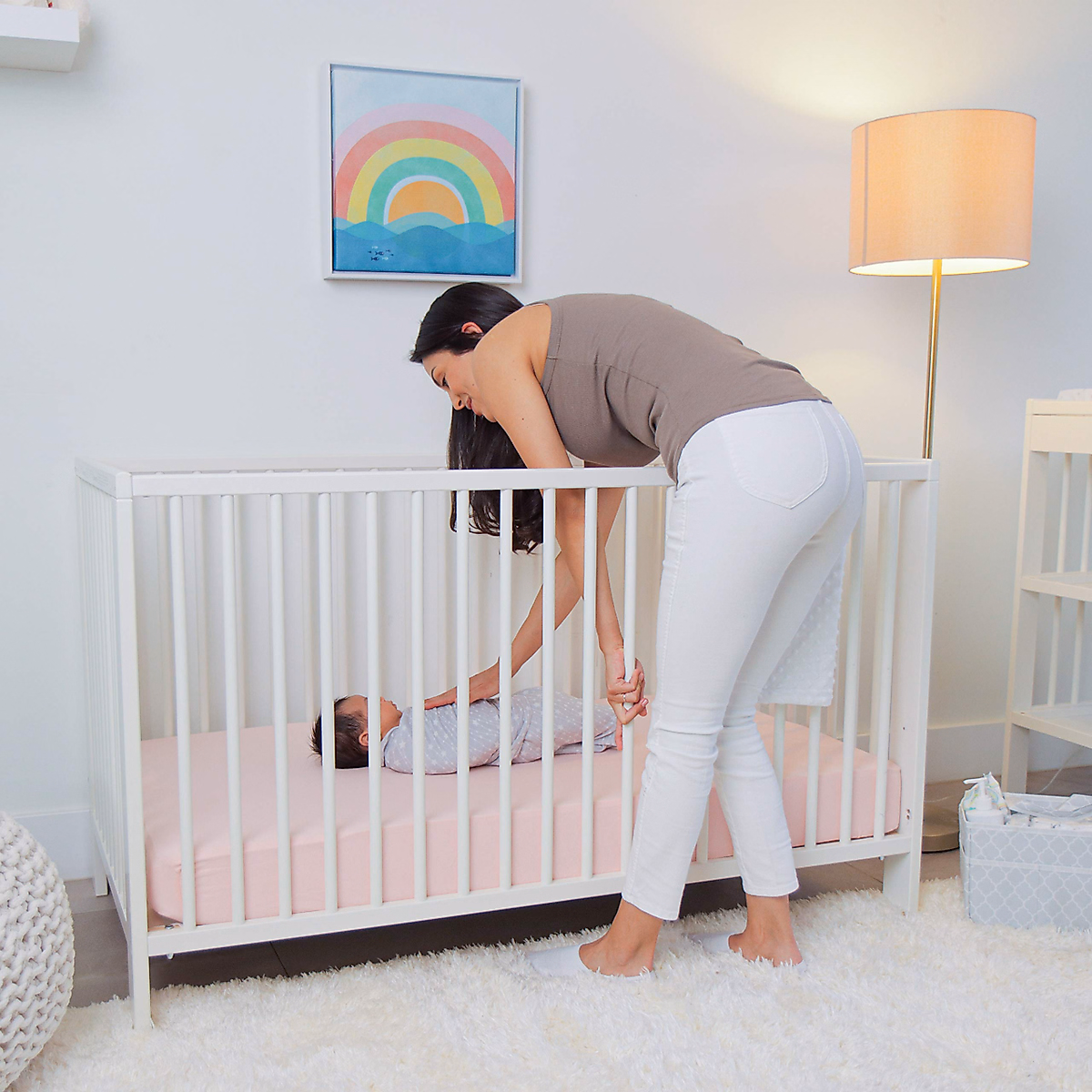 Comfy Cubs Fitted Crib Sheet – 100% Cotton Baby Crib Mattress Sheet for Boys and Girls – Fully Elasticized Hem for Snug Fit Over Standard Crib and Toddler Mattresses (Pack of 2)