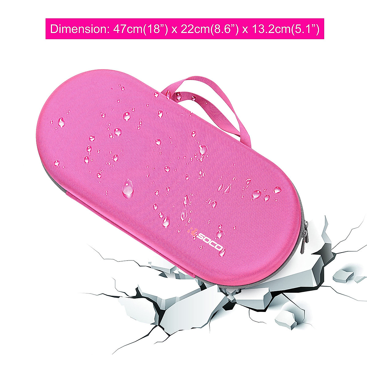 RLSOCO Hard Case for Dyson Airwrap Complete Long/Complete Styler HS08 HS05 HS01 - Fits 4pcs Long Barrels or Short Barrels - Pink (Case Only,Hair Styler is not Included)