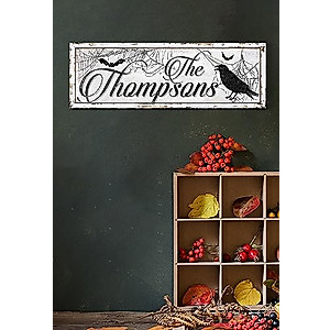 Personalized Halloween Family Name Sign, Happy Halloween Sign, Spooky Wall Décor, Medieval Halloween Wall Sign, Retro Haunted House Wall Art