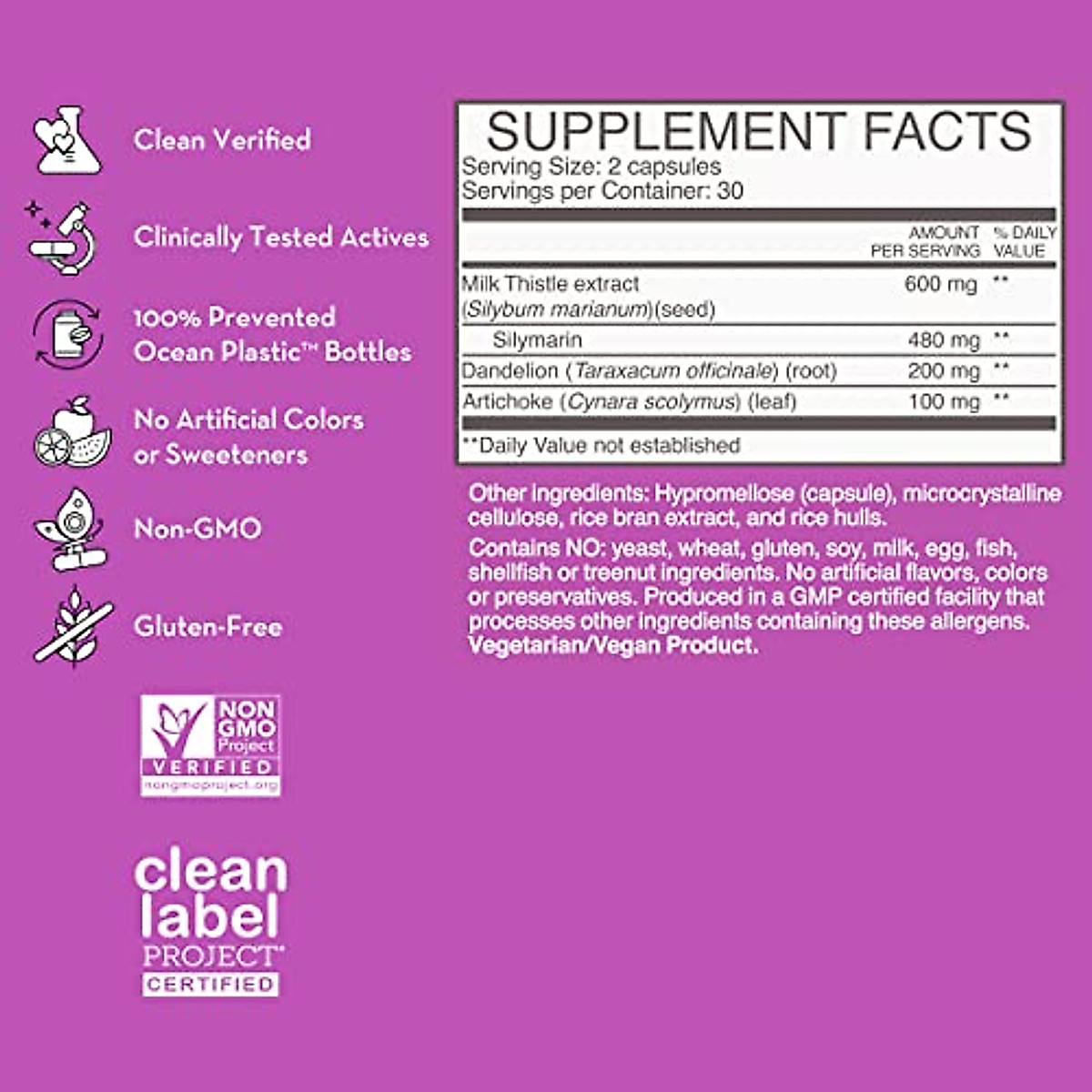 HUM Wing Man Daily Liver Detox Supplement - Milk Thistle Enhances Detoxification & Supports Regeneration + Dandelion Root & Artichoke Leaf Extract Promote Overall Liver Health (60 Vegan Capsules)