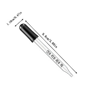 Eye Dropper for Essential Oils 10 PCS Pipettes Dropper with Black Rubber Head, Straight-Tip Calibrated Thick Glass Medicine Dropping Pipettes for Accurate Easy Dose and Measurement 1 mL Capacity (10)