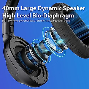 YMOO Bluetooth 5.2 Hybrid Active Noise Cancelling Headphones for Airplane Travel, Wired and Wireless ANC Headphones, 75H Playtime Over Ear Headphones, Bluetooth Headset with Mic for Adults