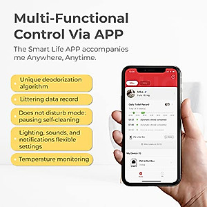 ABRCT Automatic Cat Litter Box, APP Remote Control Self Cleaning Cat Litter Box, Alerts, Odor Suppression, Disassembly for Multiple Cats Family