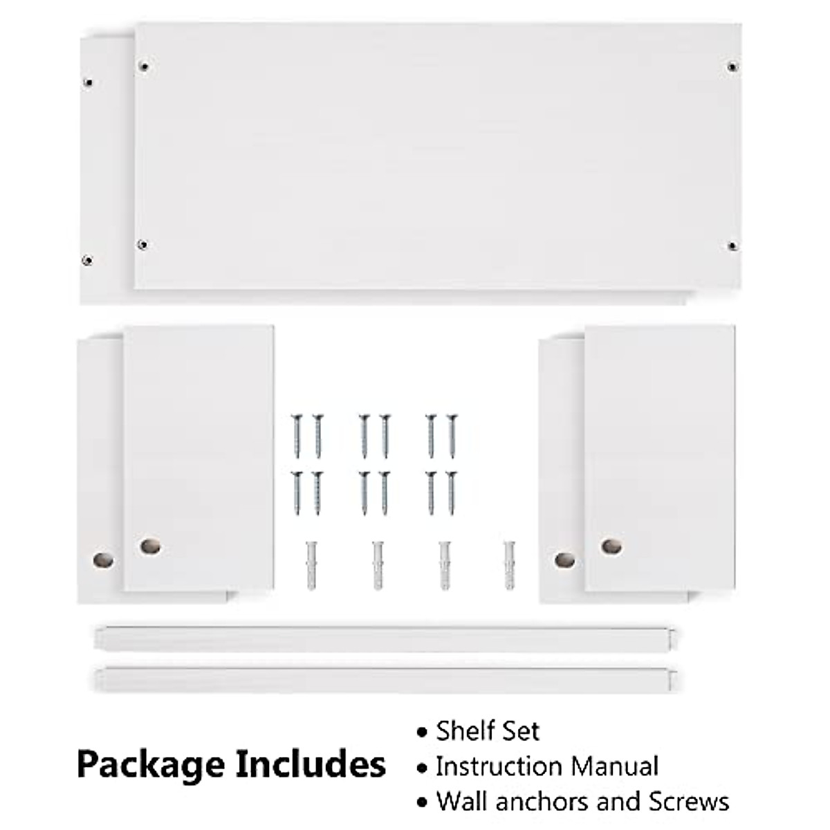 BESSLEE Floating Book Shelves for Kid’s Room, Minimalist Nursery Wall Décor Toddler Storage Natural Wood, 16” Long Bathroom Bedroom Living Room Office Hanging Organizer, Set of 2, Classic White